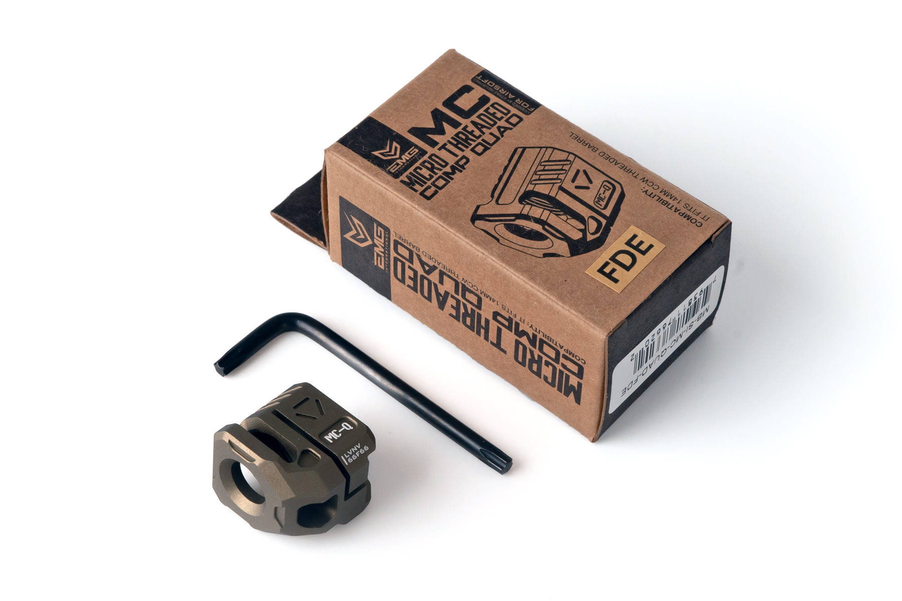 Strike Micro Threaded Comp - QUAD for Airsoft (14mm CCW) - Black